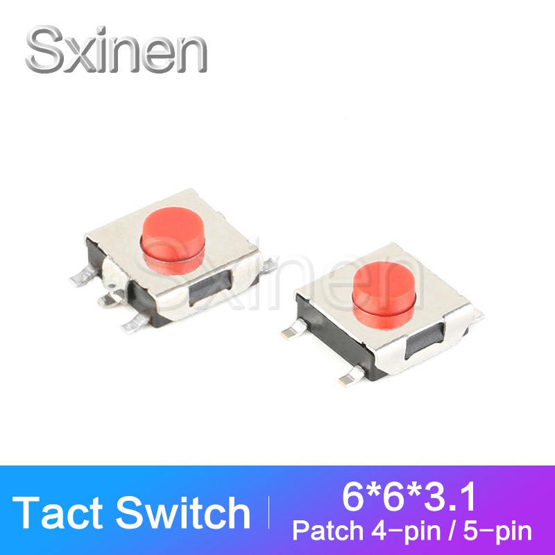 20pcs/lot 6*6*3.1mm Tact Switch Push Button Switch SMD 4/5 Pin Mini ...