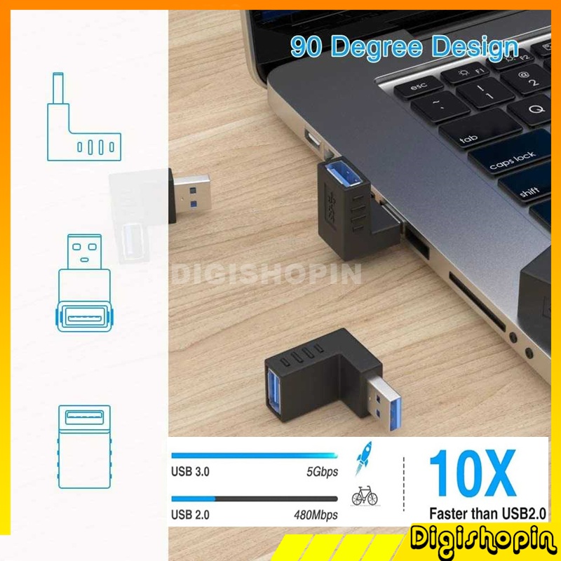 Usb3.0 L Shape Usb3.0 L Type A Male To A Female Adapter Converter USB L ...