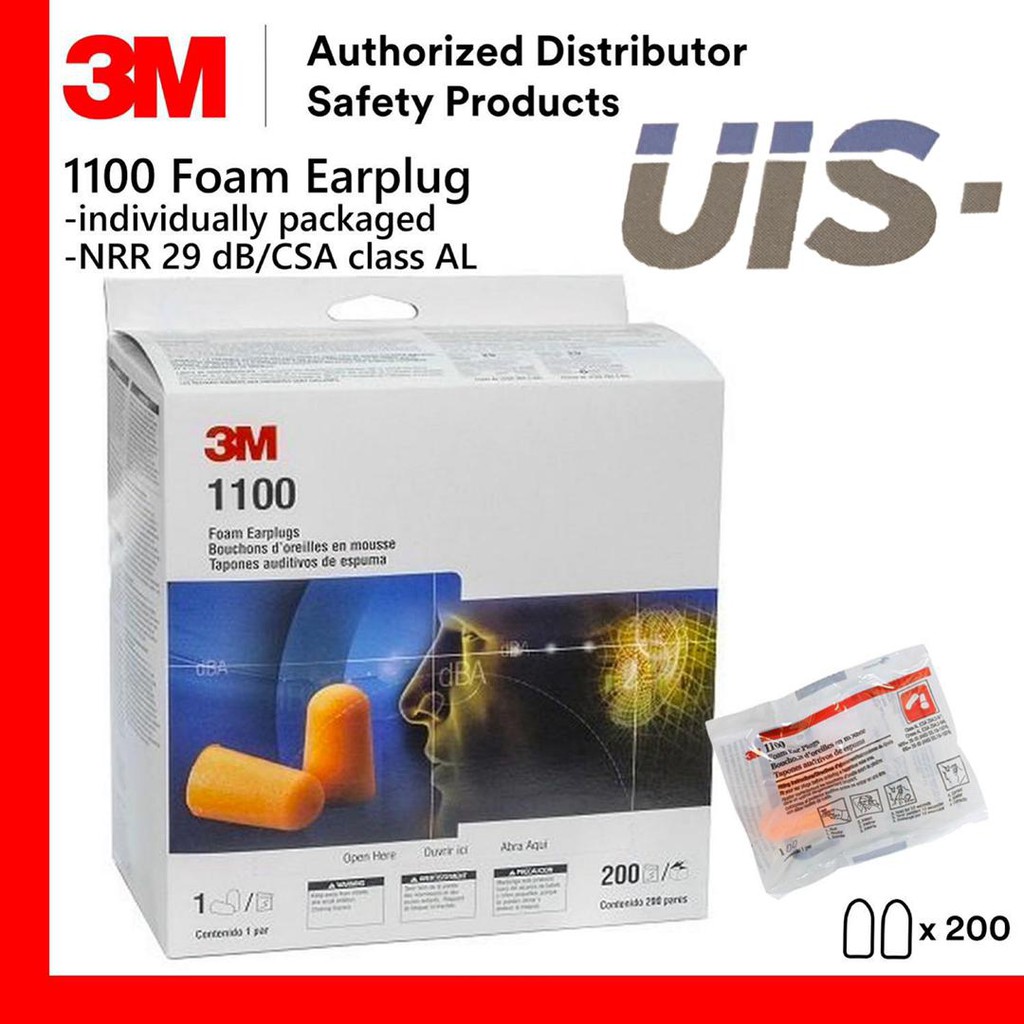 3M Ear Plug / 3M 1100 Disposable Ear Plug / 3M 1100 Ear Plug (200 PAIR/BOX) | Shopee Philippines