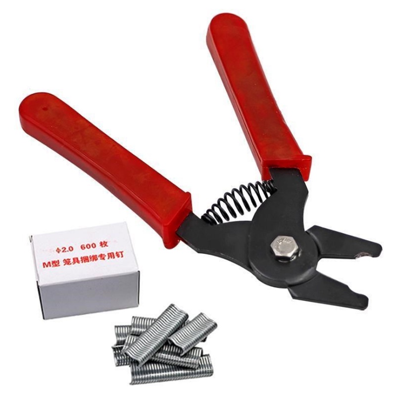 Hog Ring Plier And 600pcs M Clips Staples Animal Wire Cage Clamp ...