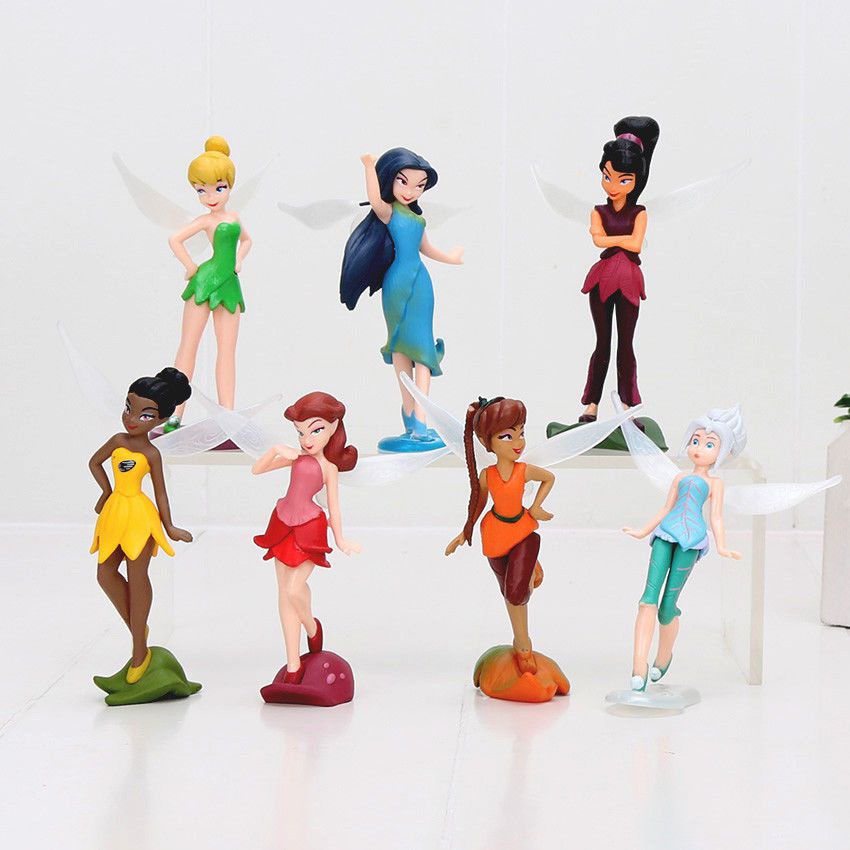 Pcs 7 Vibrant Tinkerbell Fairy Action Figures For Children In Colors ...