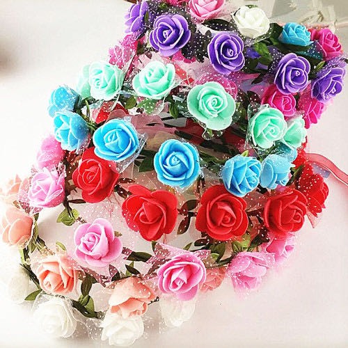 Cod flower crown headband/turban headress flower crown for flower girls ...