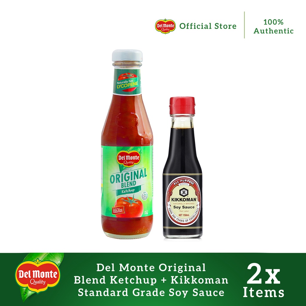 Del Monte Original Blend Ketchup 320g Bottle & Kikkoman Standard Grade ...