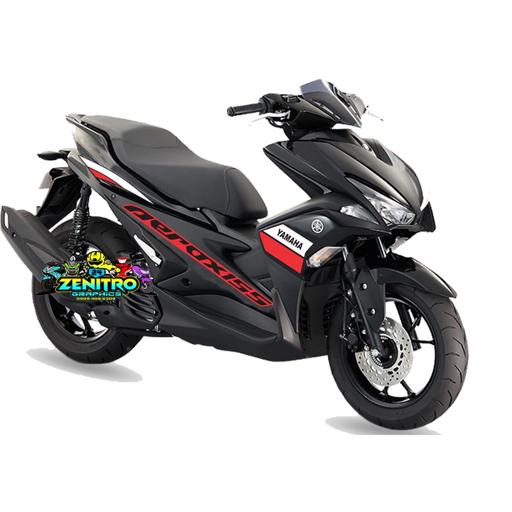 AEROX VERSION 1 DECALS (BLACK BG WHITE COMBI) | Shopee Philippines