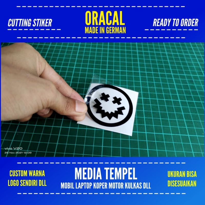 SMILE STICKER 4 CUTTING ORACAL MATERIAL CUSTOM LOGO | Shopee Philippines