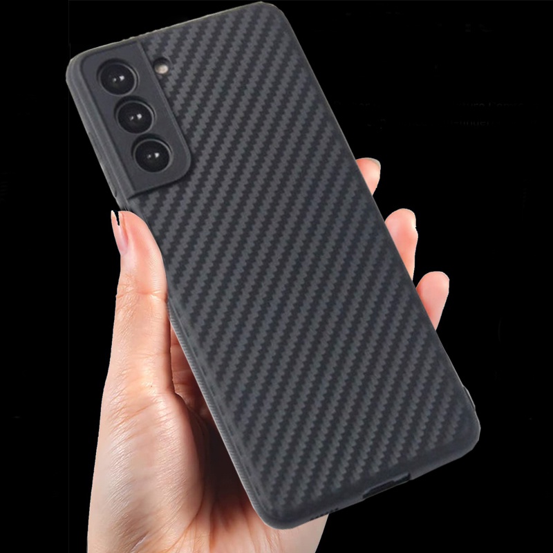 For Galaxy S22 Plus S22 Ultra S21 FE A03S Carbon Fiber Texture Design Slim Thin Soft TPU Case ...