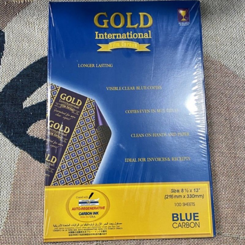 100pcs GOLD INTERNATIONAL Film Carbon Blue Carbon Paper 8 1/2 x 13" 100 ...
