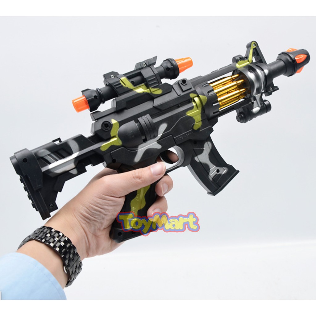 LED Electric Machine Toy Gun Battery Operated Light Sound No Boxed Camo ...