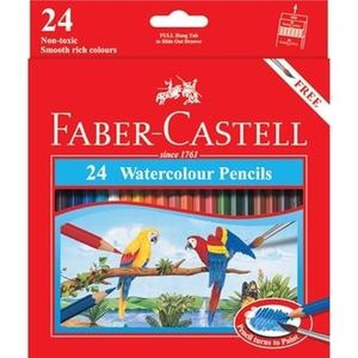 Faber Castell 24 Long Water Color Pencils / Free Brush | Shopee Philippines