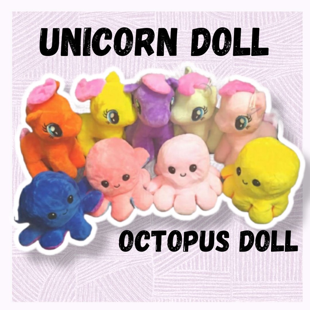 20CM UNICORN & 10CM OCTOPUS DOLL (RANDOM COLOR) | Shopee Philippines