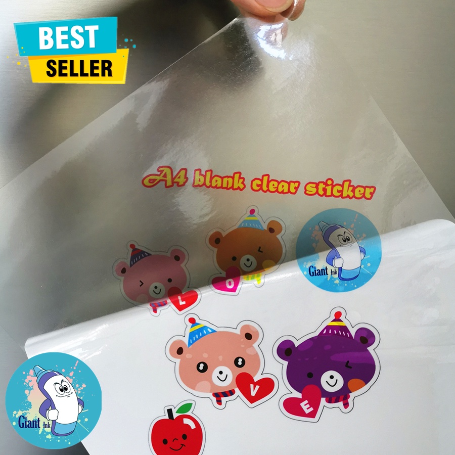 Printable Clear Sticker A4 Size - Inkjet Label Sticker Glossy ...