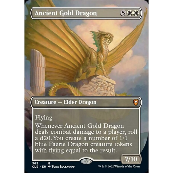 MTG Proxy Card - Ancient Gold Dragon (Borderless) | Battle for Baldur's ...