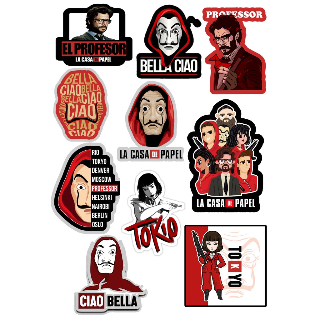 Money Heist Tokyo Professor Stickers Waterproof and with protective ...