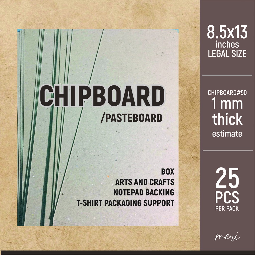 CHIPBOARD #50, Legal size, 1mm thick, 25 pcs | Shopee Philippines