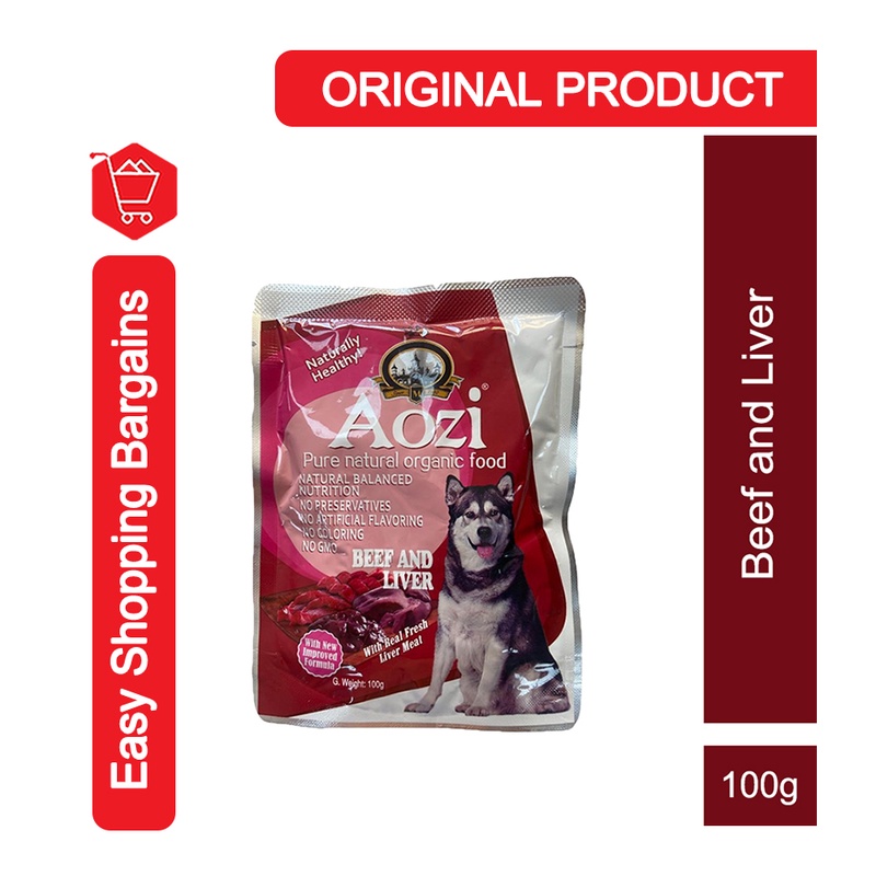 Aozi Organic Wet Dog Food Beef and Liver - 100g Pouch 1 PC | Shopee ...