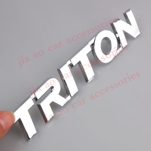 2pcs Auto Car Silver Chrome ABS TRITON Letter Sticker For Mitsubishi ...