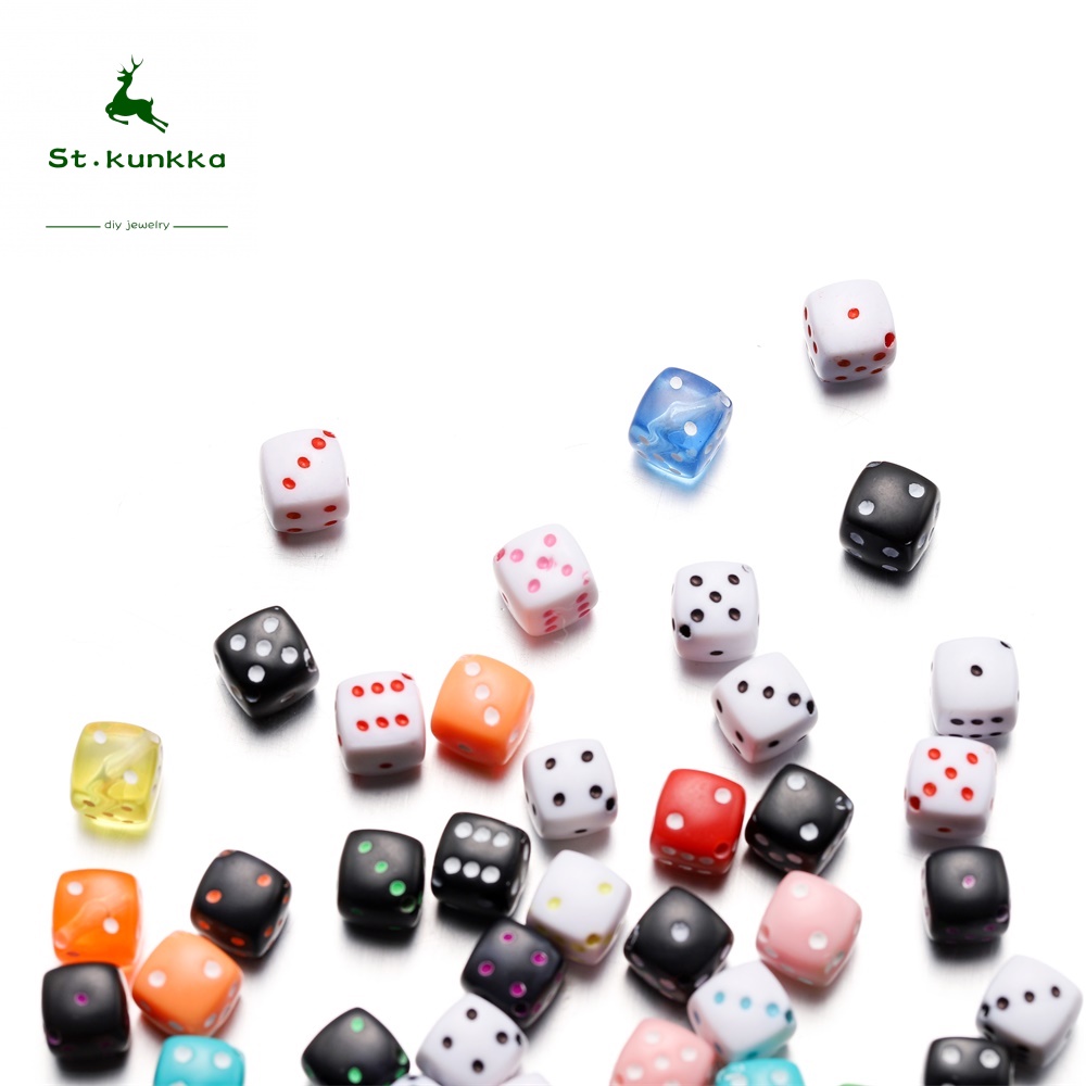 30 Pcs Acrylic Beads Square Dice Beads For Jewelry Making Handmade Diy ...