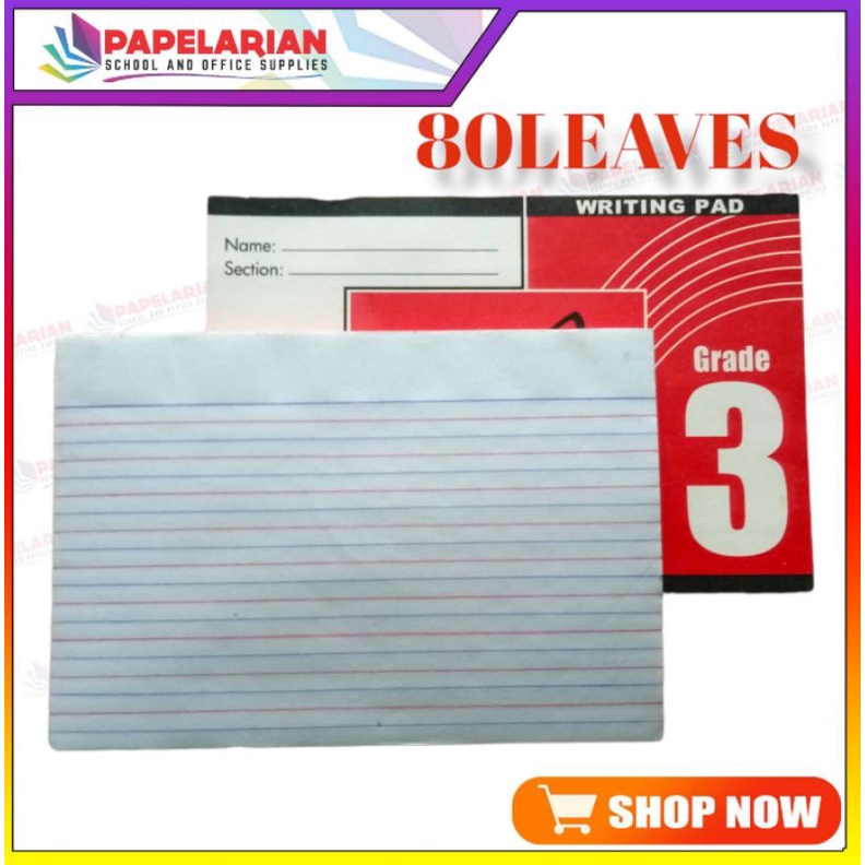 WRITING PAD PAPERFOX GRADE 3 80leaves By 2's | Shopee Philippines
