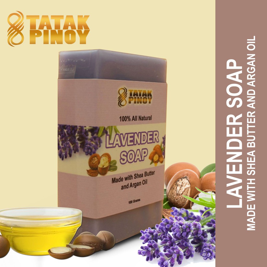TATAK PINOY 100% All Natural Lavender Soap Made with Shea Butter and ...
