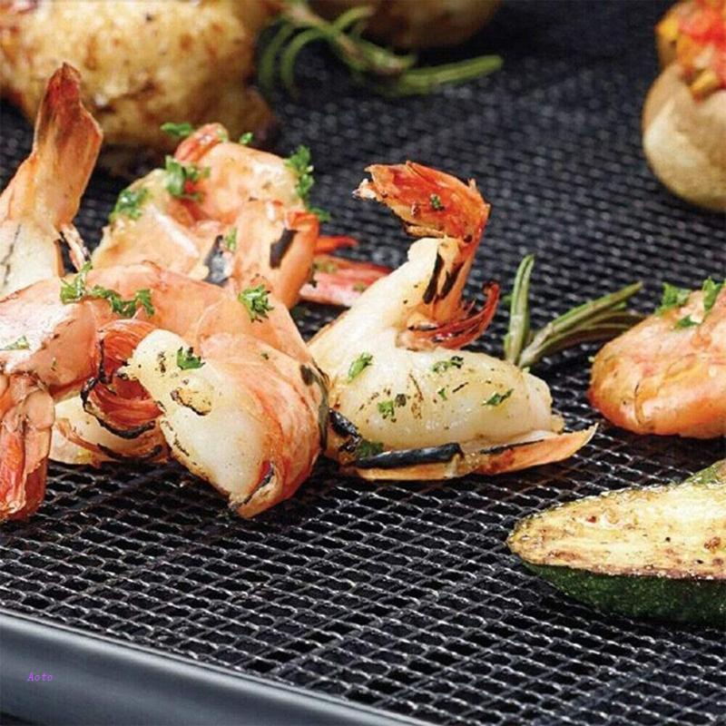 AOTO Outdoor BBQ Grill Mesh Mat Non-Stick Barbecue Grilling Wire Net ...
