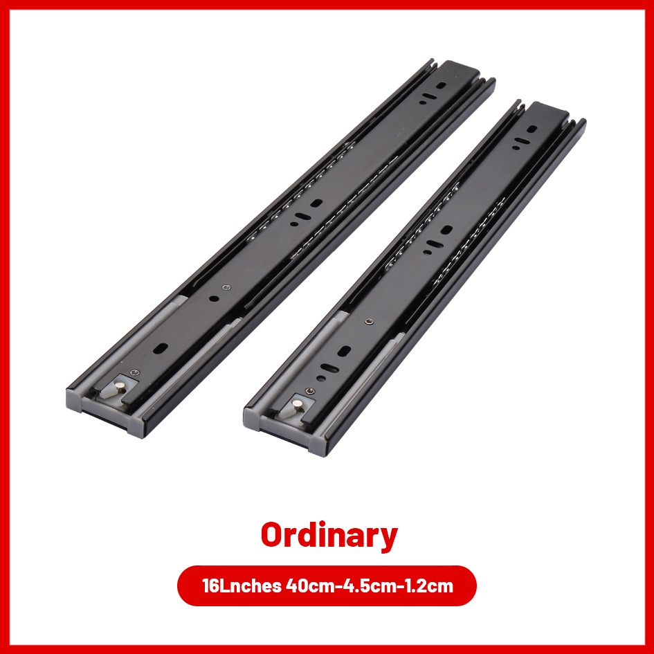 (2pcs) Drawer Slide Rail Three-section Guide Full Extension Slide Steel ...