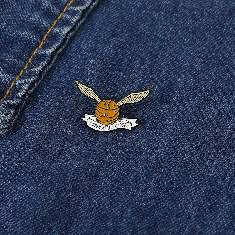 Golden Snitch Enamel Pins Ball with Wings Brooches Lapel Badges Funny ...