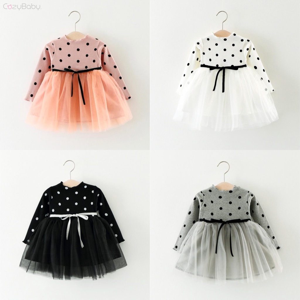 Baby Girl Dress Long Sleeve Dress Toddler Princess Dress Dot New ...