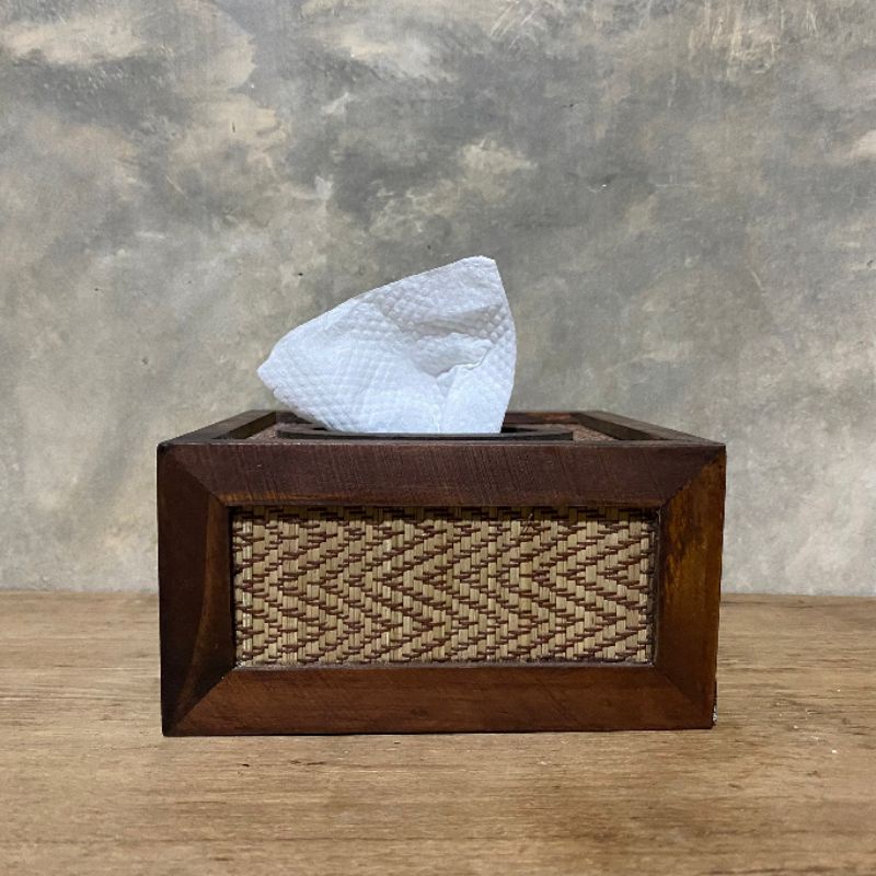 Teak Tissue Box Pop-Up Maroon Width 15 x Length 15 x Height 8 cm Made ...