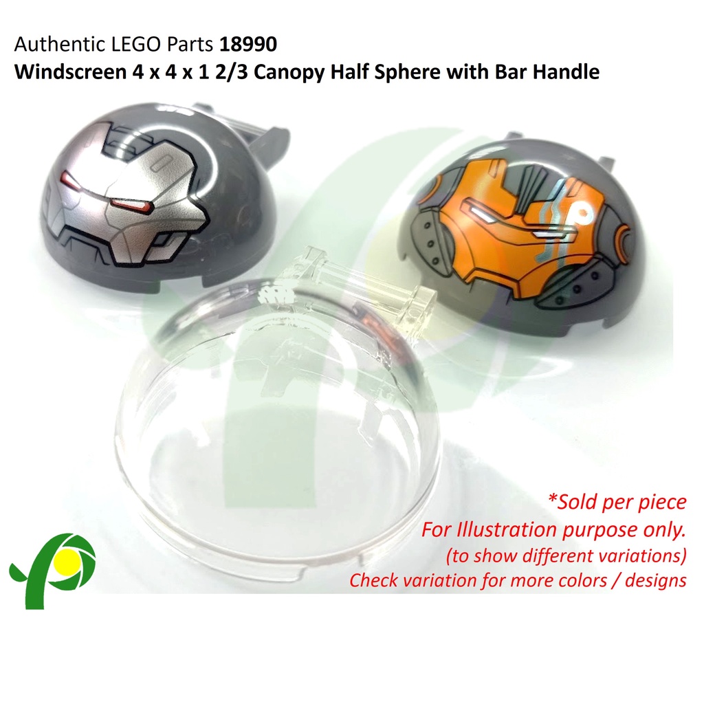 LEGO Parts 18990 Windscreen 4 x 4 x 1 2/3 Canopy Half Sphere with Bar ...