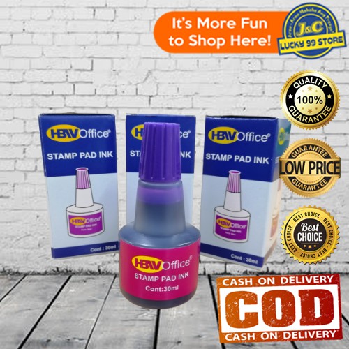 HBW Office Stamp Pad Ink Refill 30mL | Shopee Philippines