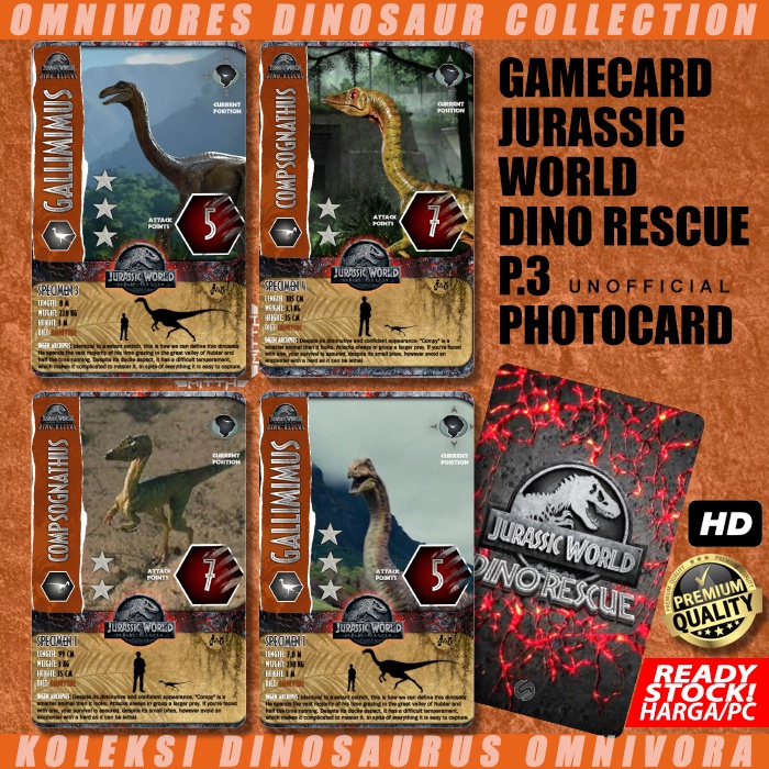 Jurassic World Dominion Photocard Dino Rescue P3 Game Board Card ...