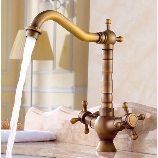 Wash Basin Faucet Vintage Retro Brass Kitchen Faucets Swivel Spout ...