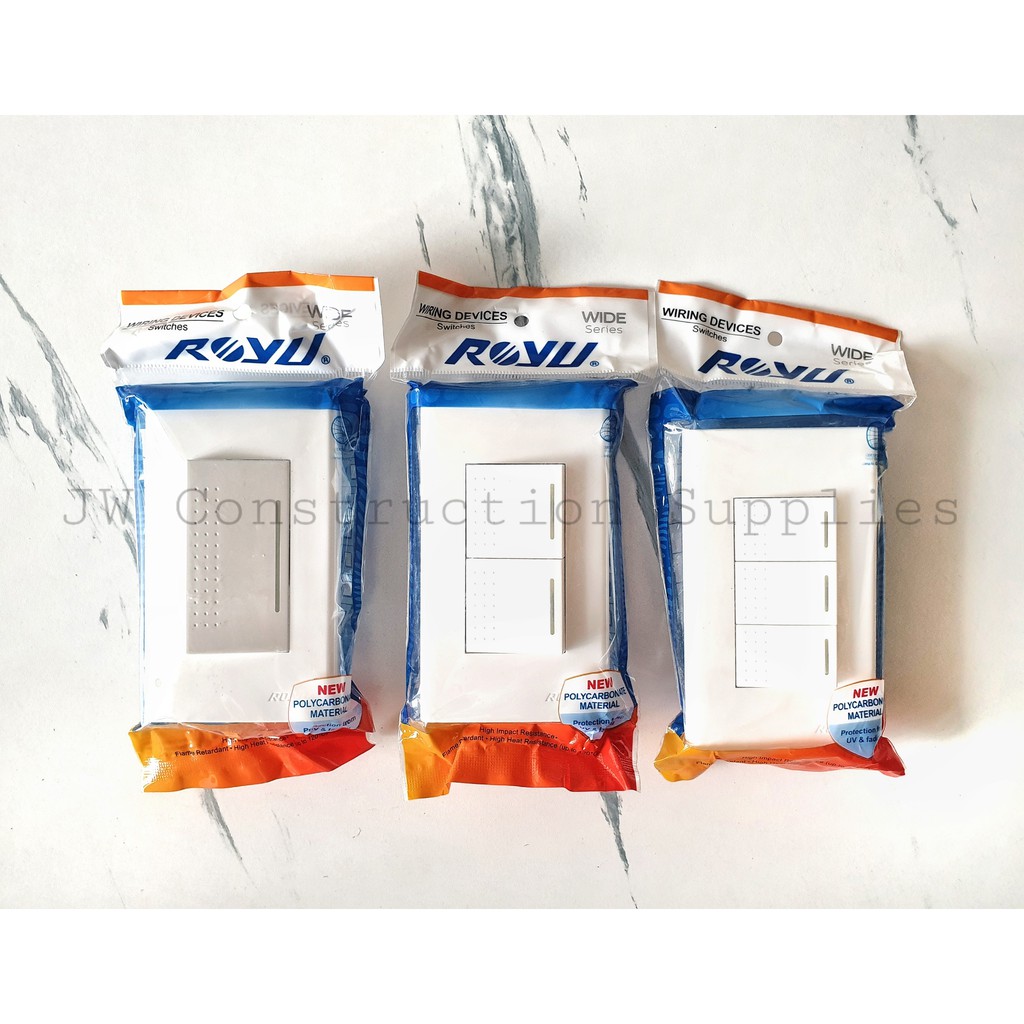 ROYU Switch with Reflector Set Wide Series (1 Gang, 2 Gang, 3 Gang ...