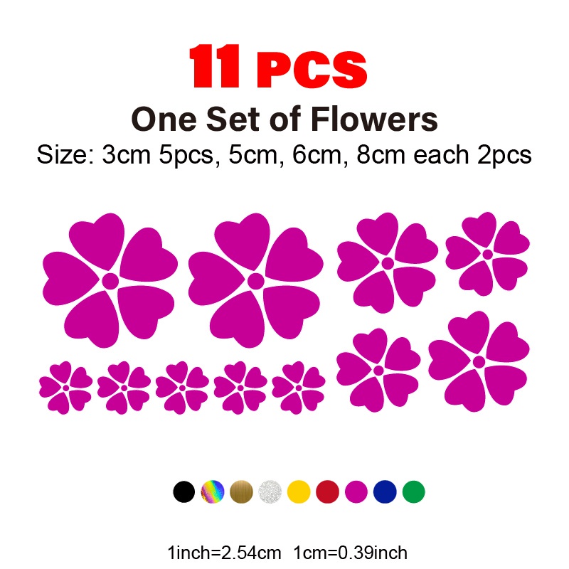11 Pcs/Set Personalized Scratch car stickers flower body stickers ...