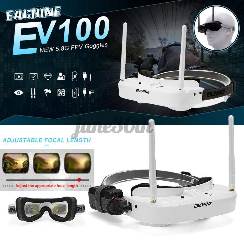 Eachine EV100 720*540 5.8G 72CH FPV Goggles With Dual Antennas Fan 7.4V 1000mAh Battery For RC ...