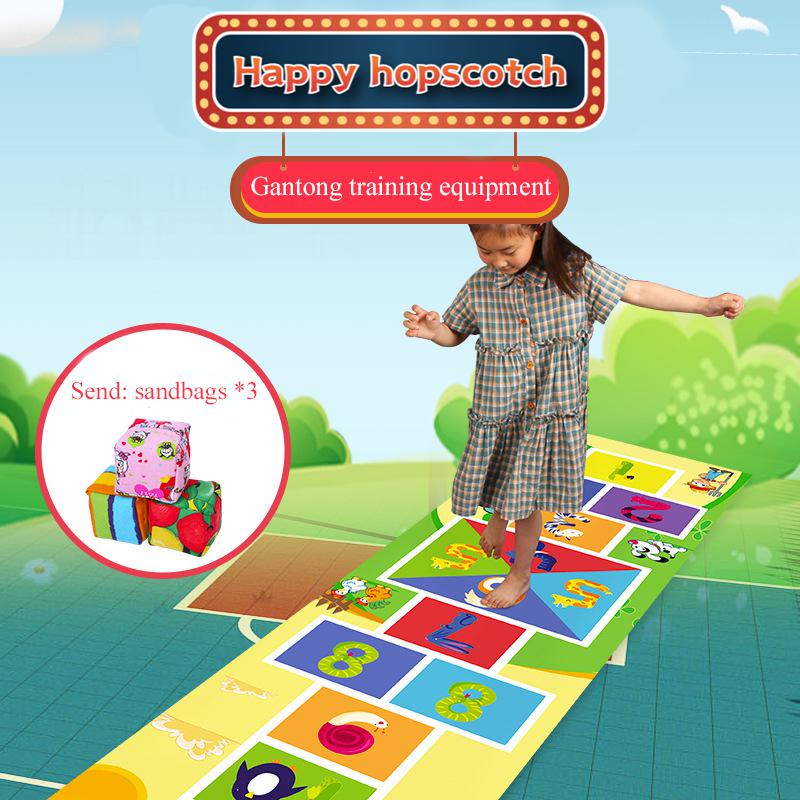 Hopscotch Mat Kids Jump Lattice Training Sport Toys Baby Sensory Play ...
