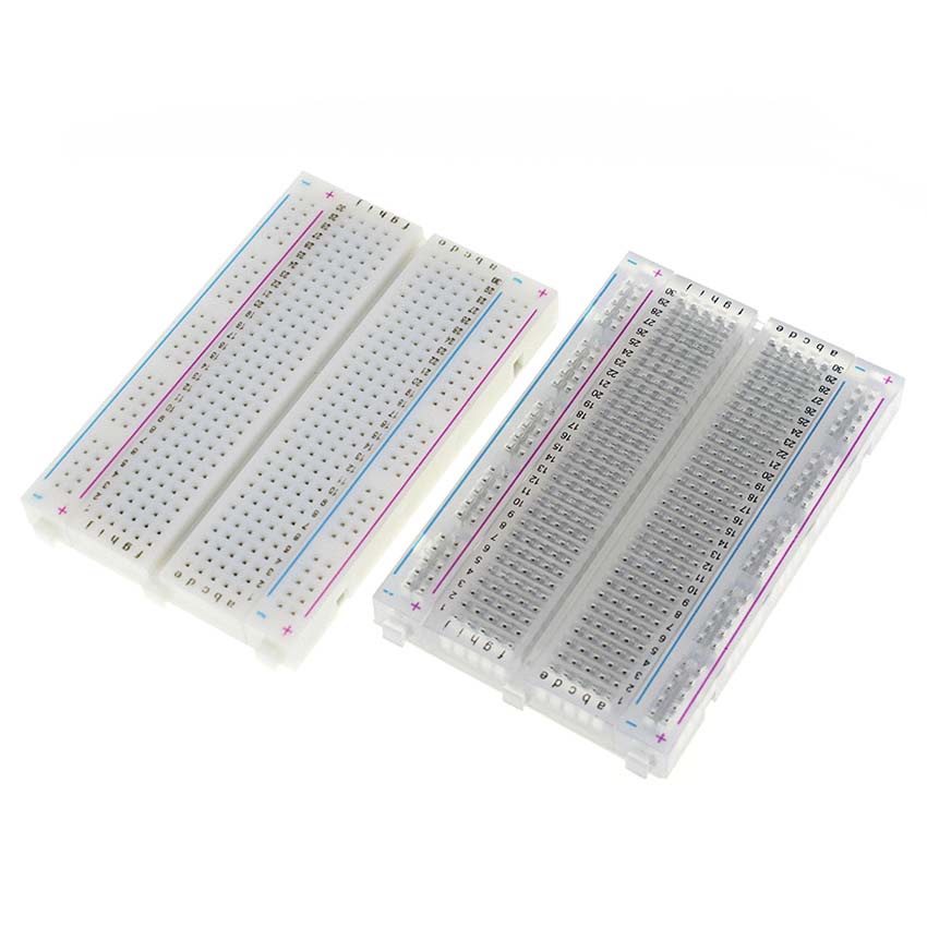 LAFVIN Mini Breadboard 400 holes Solderless PCB Bread Board Transparent/White DIY Electronic ...