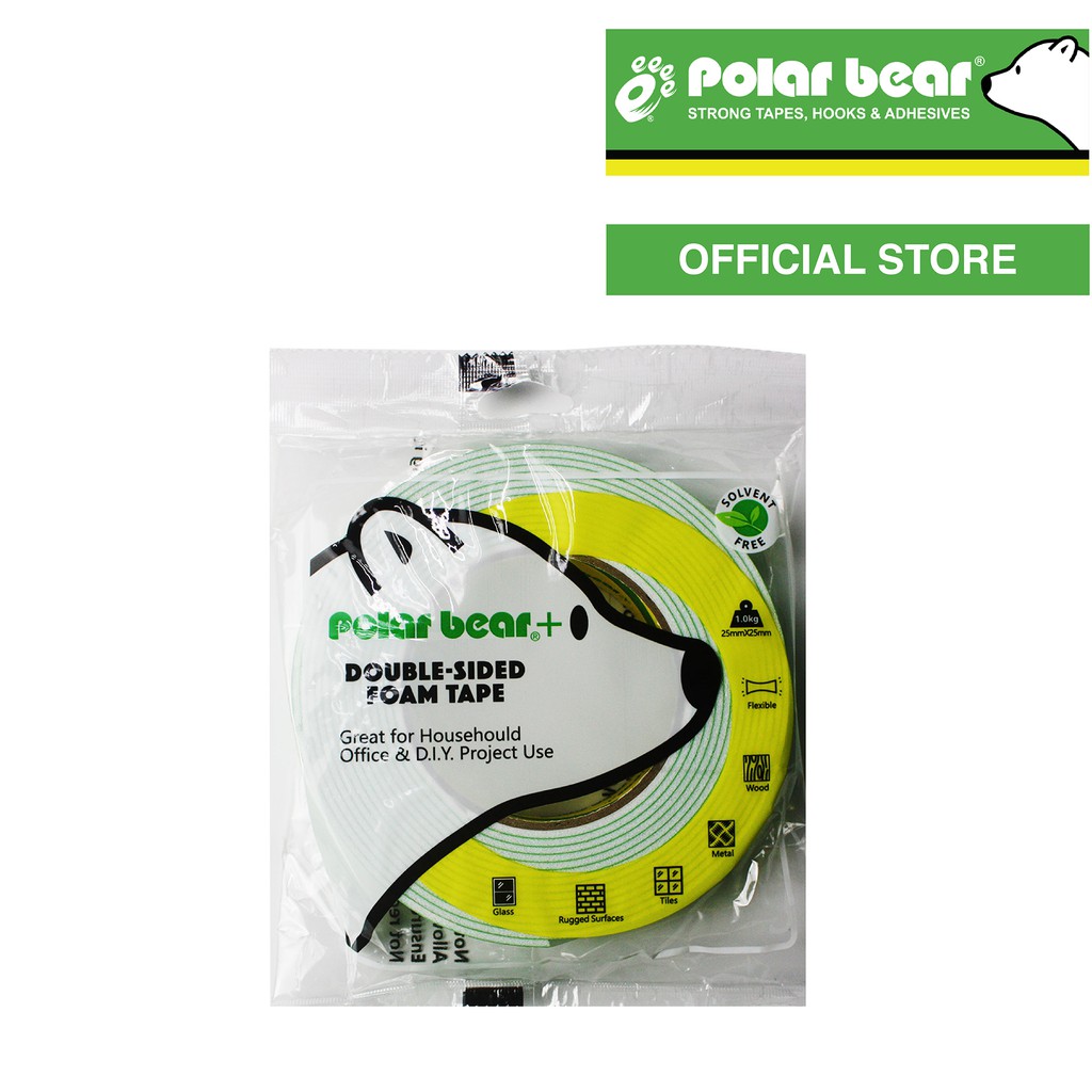 POLAR BEAR Double-Sided Foam Tape | 24mm x 5m | SP012 | Shopee Philippines