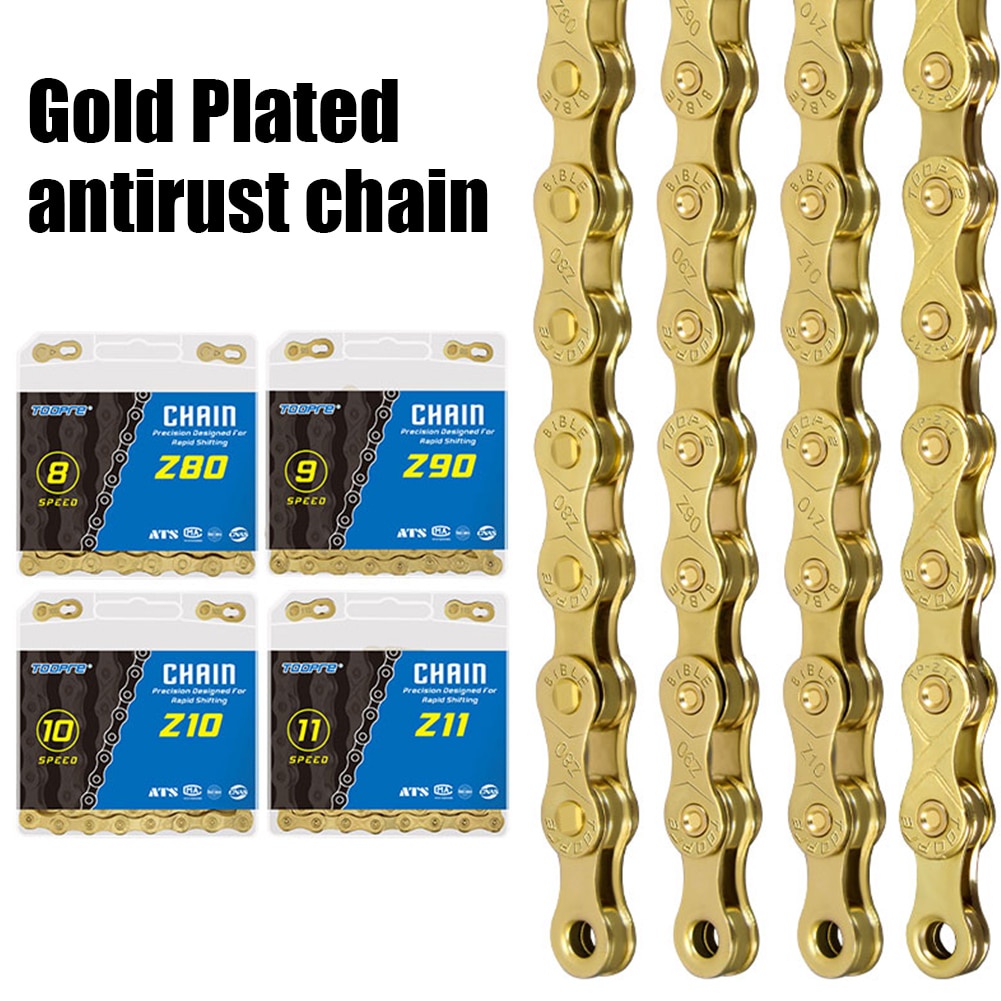 Toopre Bike Chain 8/9/10/11 Bike Chain Variable Speed Road MTB Gold ...