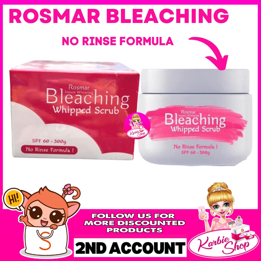 Legit Rosmar Bleaching Whipped Scrub, No Rinse Formula 300g | Shopee ...