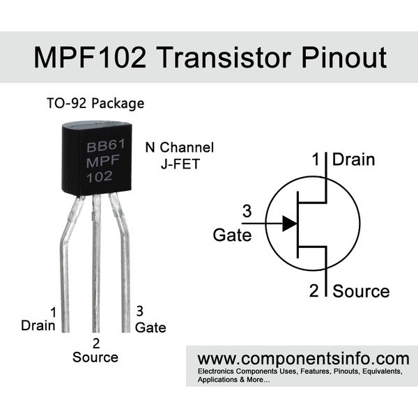 Mpf102 MP F102 MPF 102 N-Channel RF Amplifier JFET Transistor | Shopee ...