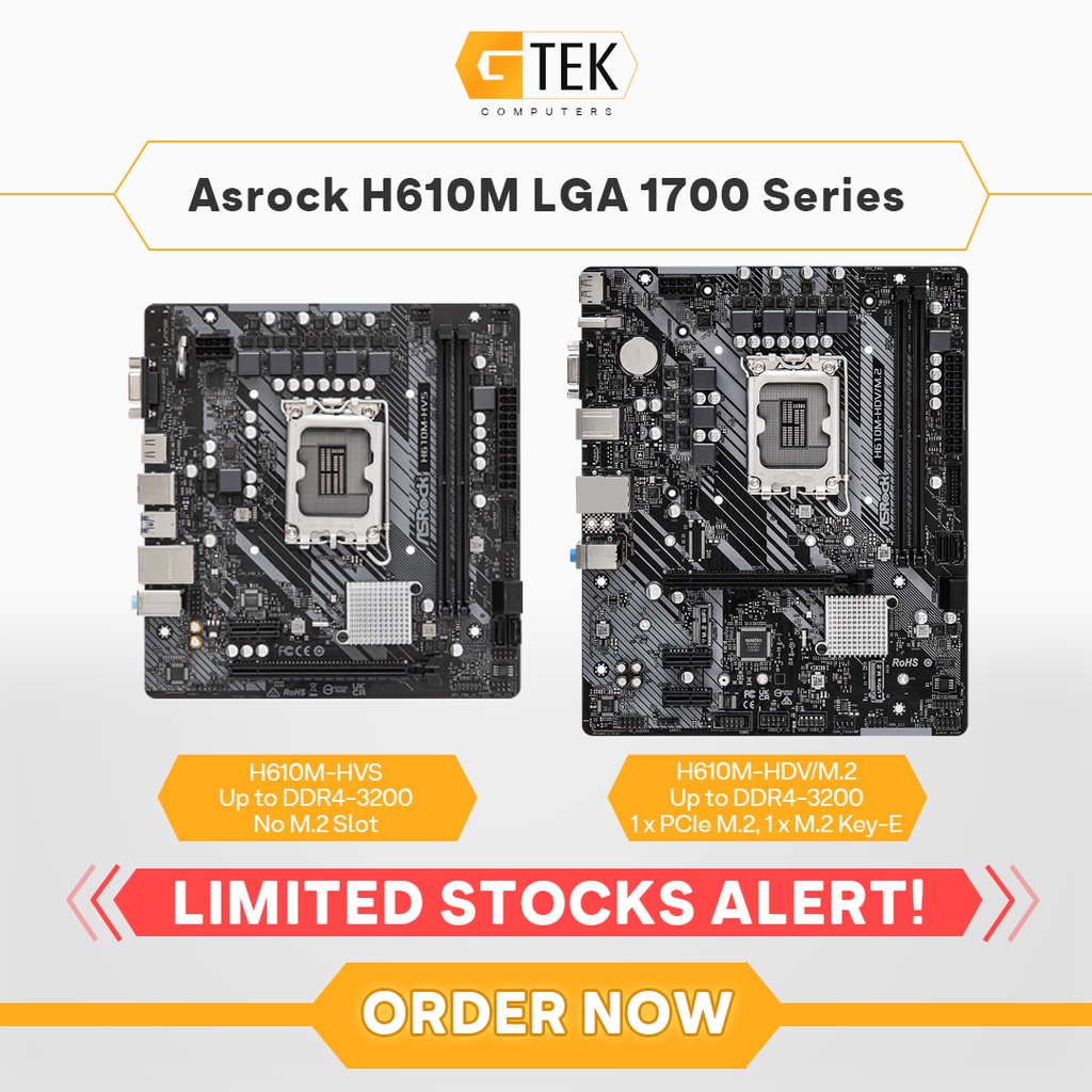 Asrock H610M/HVS / H610M-HDV/M.2 LGA 1700 Intel 12th Gen Motherboard ...