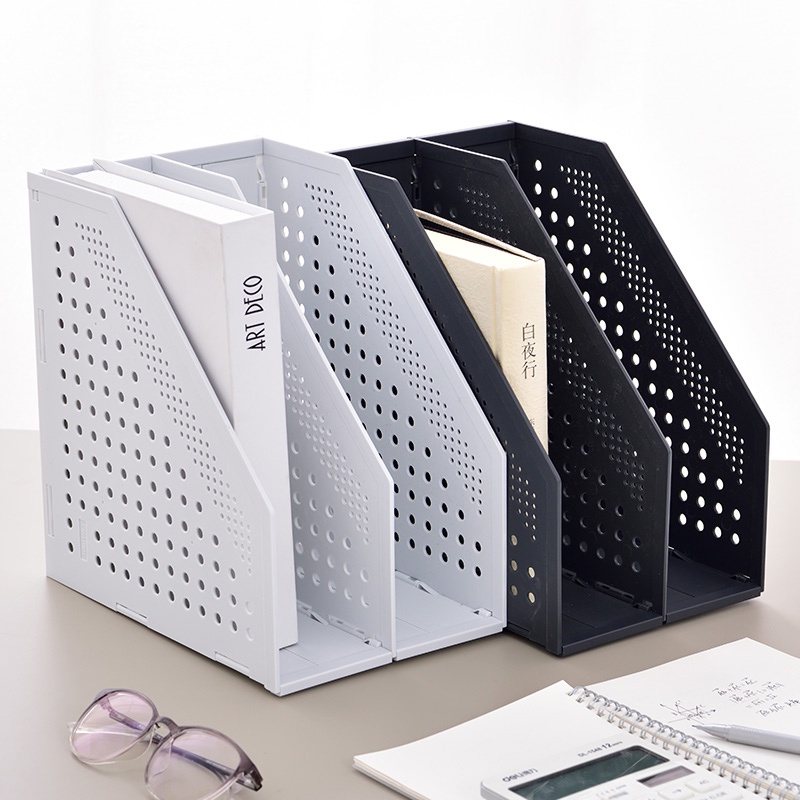 Deli Folding File Box Two-Fold Desktop Document Book Storage Office ...