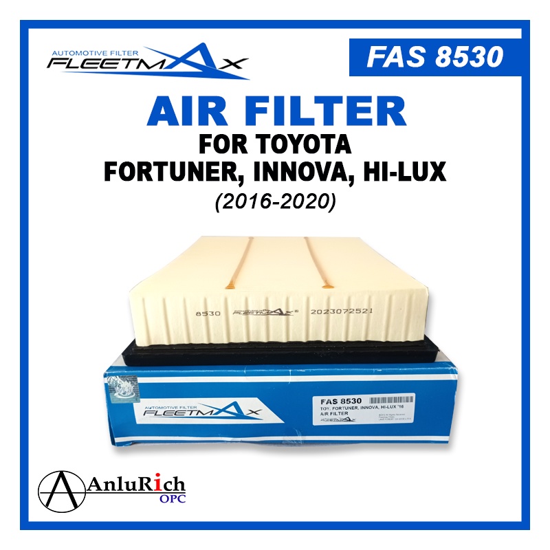 Fleetmax Air Filter for Toyota Fortuner, Innova, Hi-Lux 2016-2020 (FAS ...