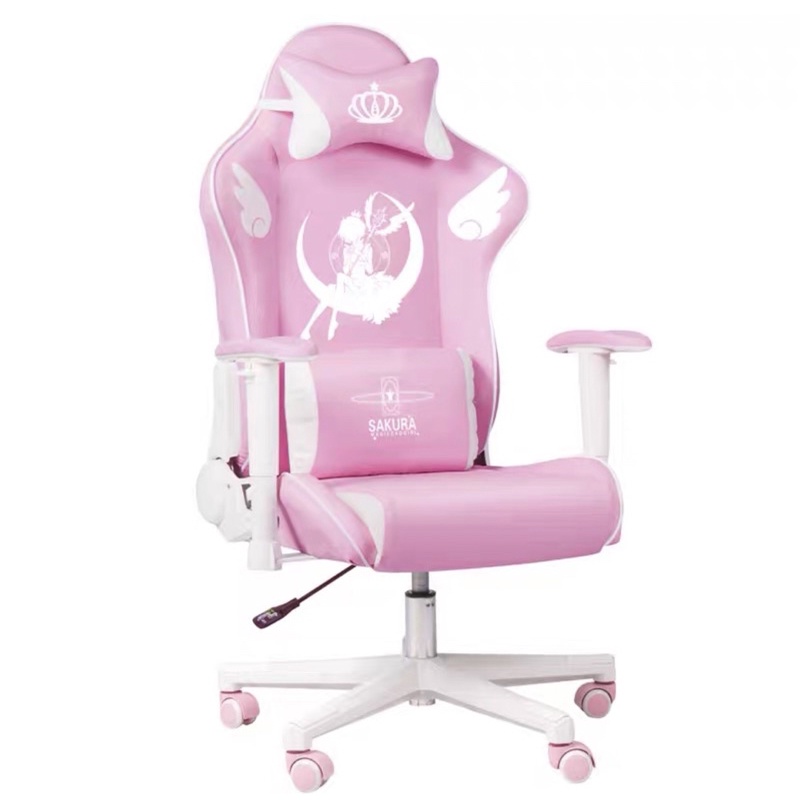 COD Wide Pink Gaming Chair Pink Girl Computer Chair Home Comfortable ...