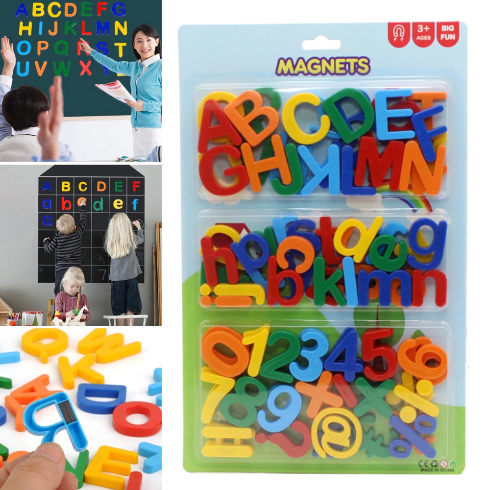 89PC Magnetic Letters Alphabet Numbers Math Symbols Magnet Sticker ...