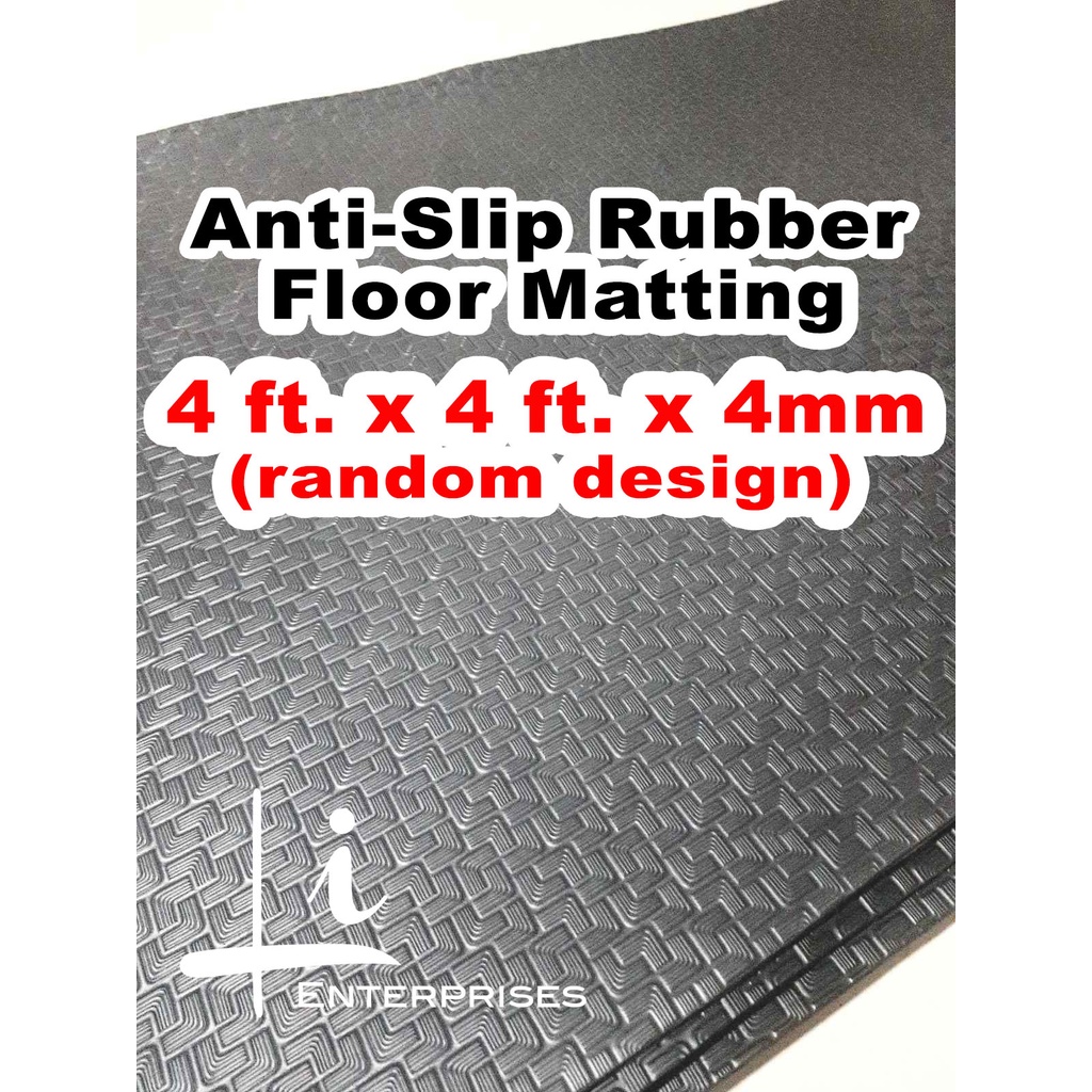 ANTI-SLIP RUBBER FLOOR MATTING 4 FEET x 4 FEET x 4 MM | Shopee Philippines