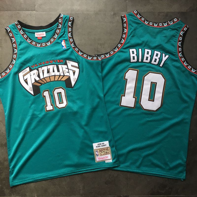 Vancouver Grizzlies #10 Mike Bibby Hardwood Classics Green Jersey ...