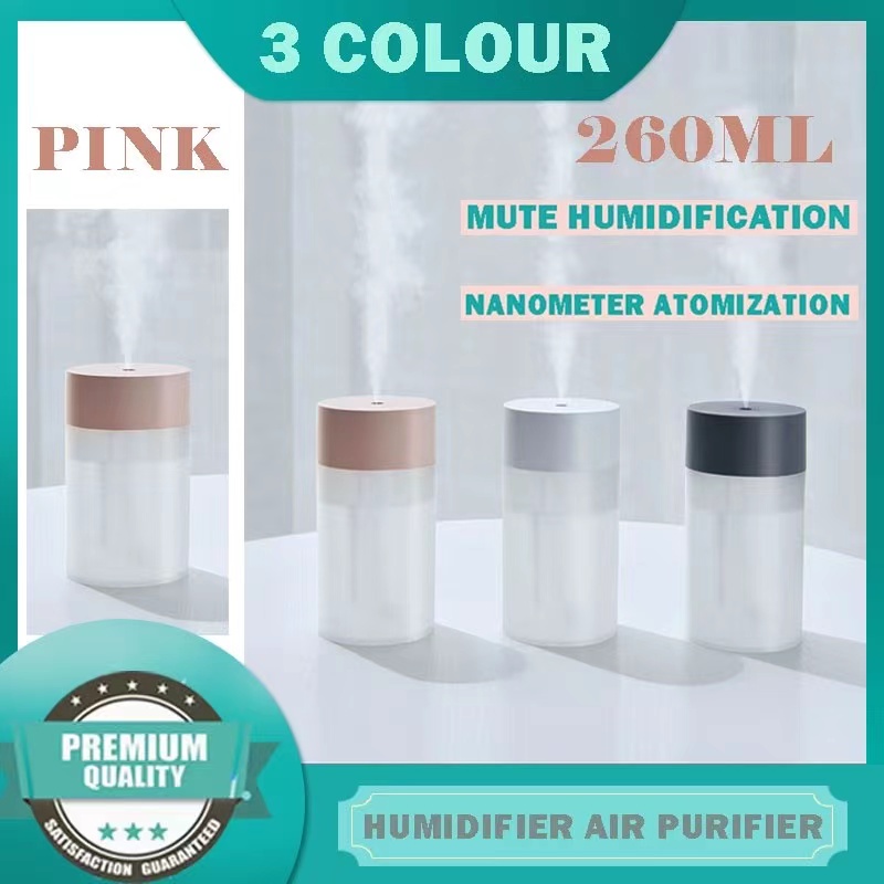 260ML Mini Humidifier Air Purifier Diffuser Humidifer for Aroma in Home ...
