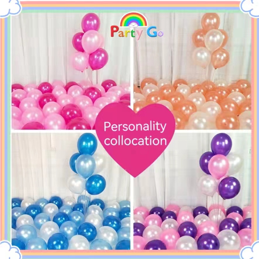 10inch 10pcs Glossy Balloons Metallic Balloons Birthday Balloons ...